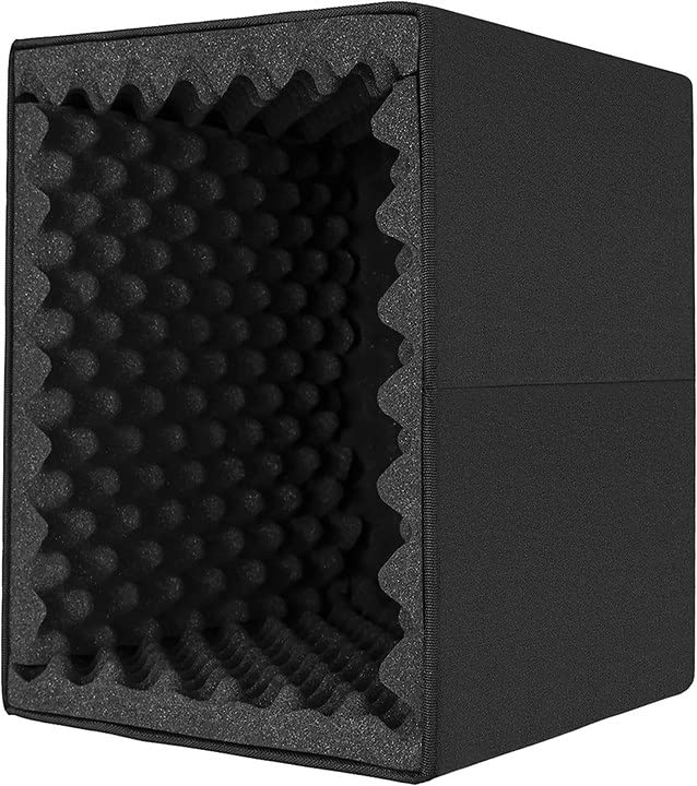 Portable Sound Recording Shield Box,Microphone Isolation Booth Box with Sound Absorbing Foam,Foldable,Stand Mountable,Suitable for studio, Blog, Vocal Use Large