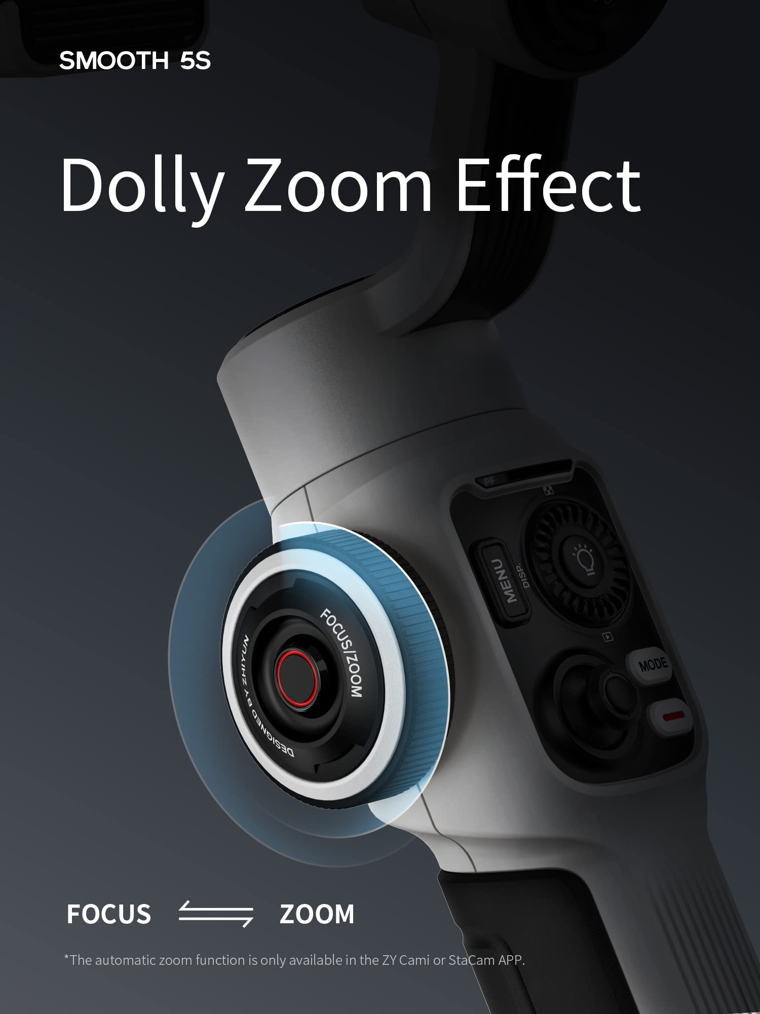 Zhiyun Smooth 5S Phone Gimbal, 3-Axis Smartphone Stabilizer with Built-in and Magnetic Fill Light, AI Face Tracking for iPhone and Android, YouTube TikTok Video, Gray Combo