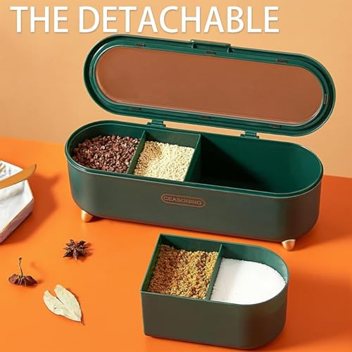 Kitchen Spice Pots Seasoning Jar Creative Seasoning Box Multi-Grid Household Seasoning Bottle Seasoning Storage Box Sugar MSG Bottle Salt Box