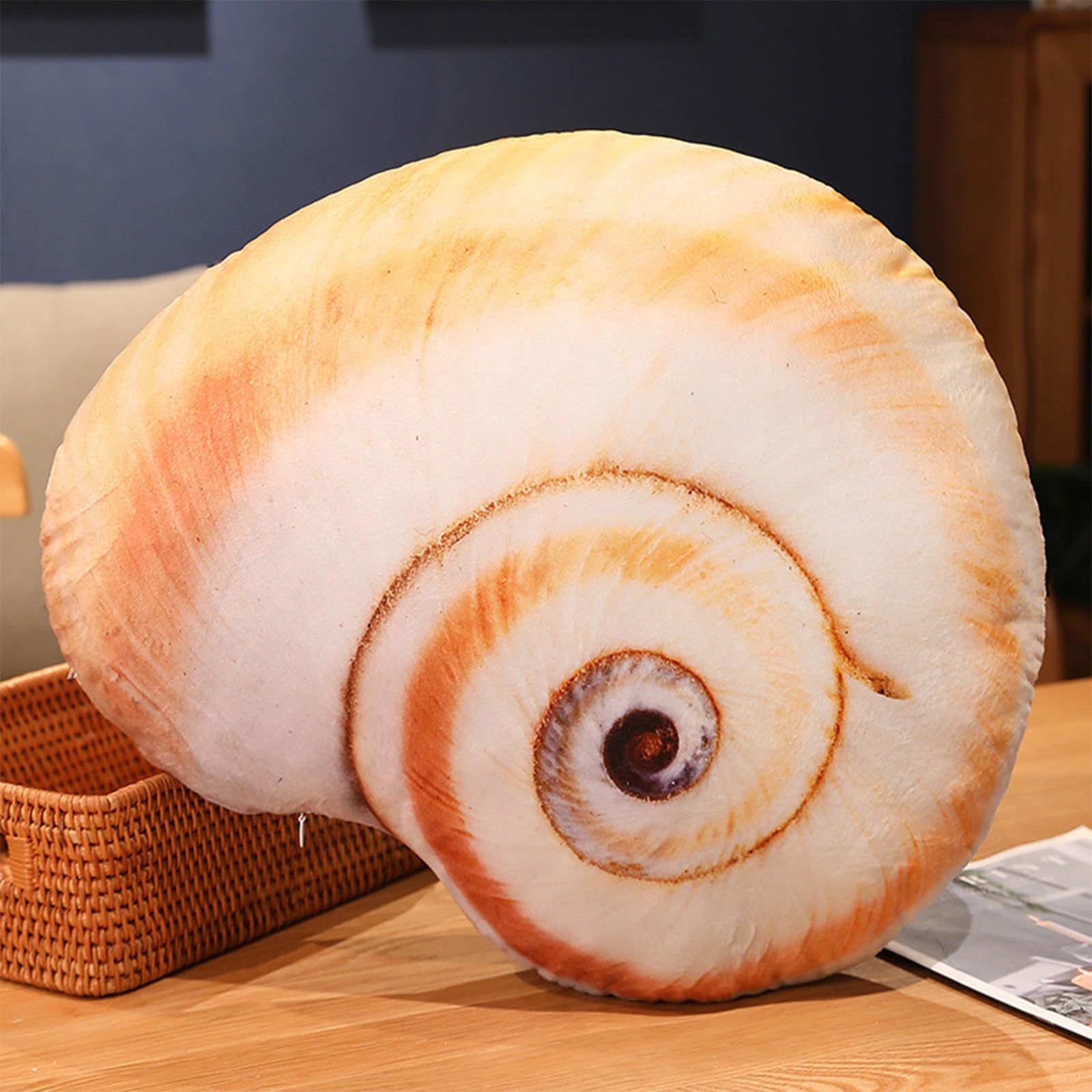 Whlo4U Simulation Sand Snail Plush Pillow, Sand Snail Stuffed Throw Pillow,Home Sofa Beach Decoration, Birthday Christmas Funny Gift for Kids Adults