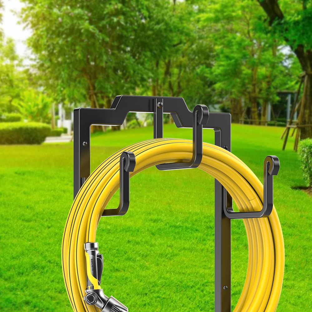 Skycarper Garden Hose Reel Holder Water Hose Hanger Organizer Stand,Black