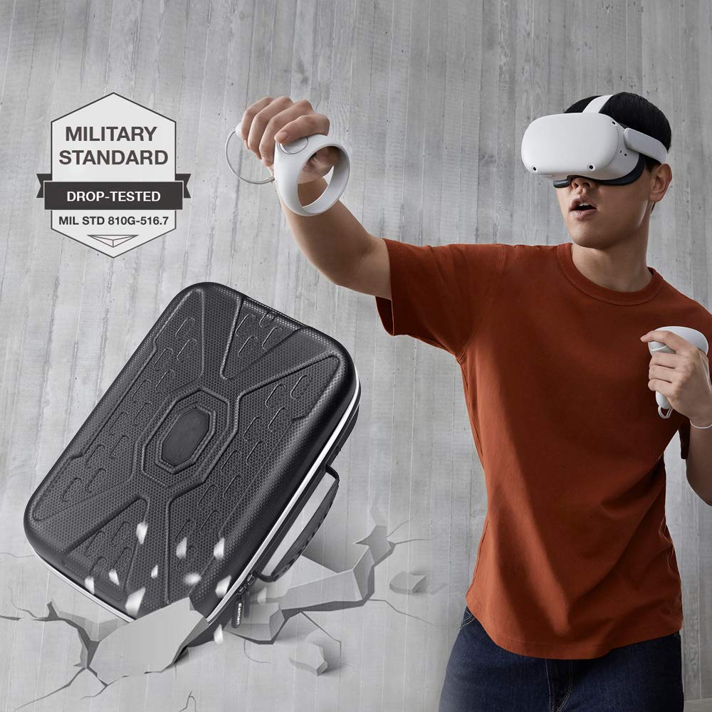 MASiKEN All-IN-One Accessories Bundle Compatible For Meta/Oculus Quest 2 - Head Strap,Face Cushion,Controller Covers,Lens Spacer Enhance Comfort, Crossbody Carrier Case Travel Kit