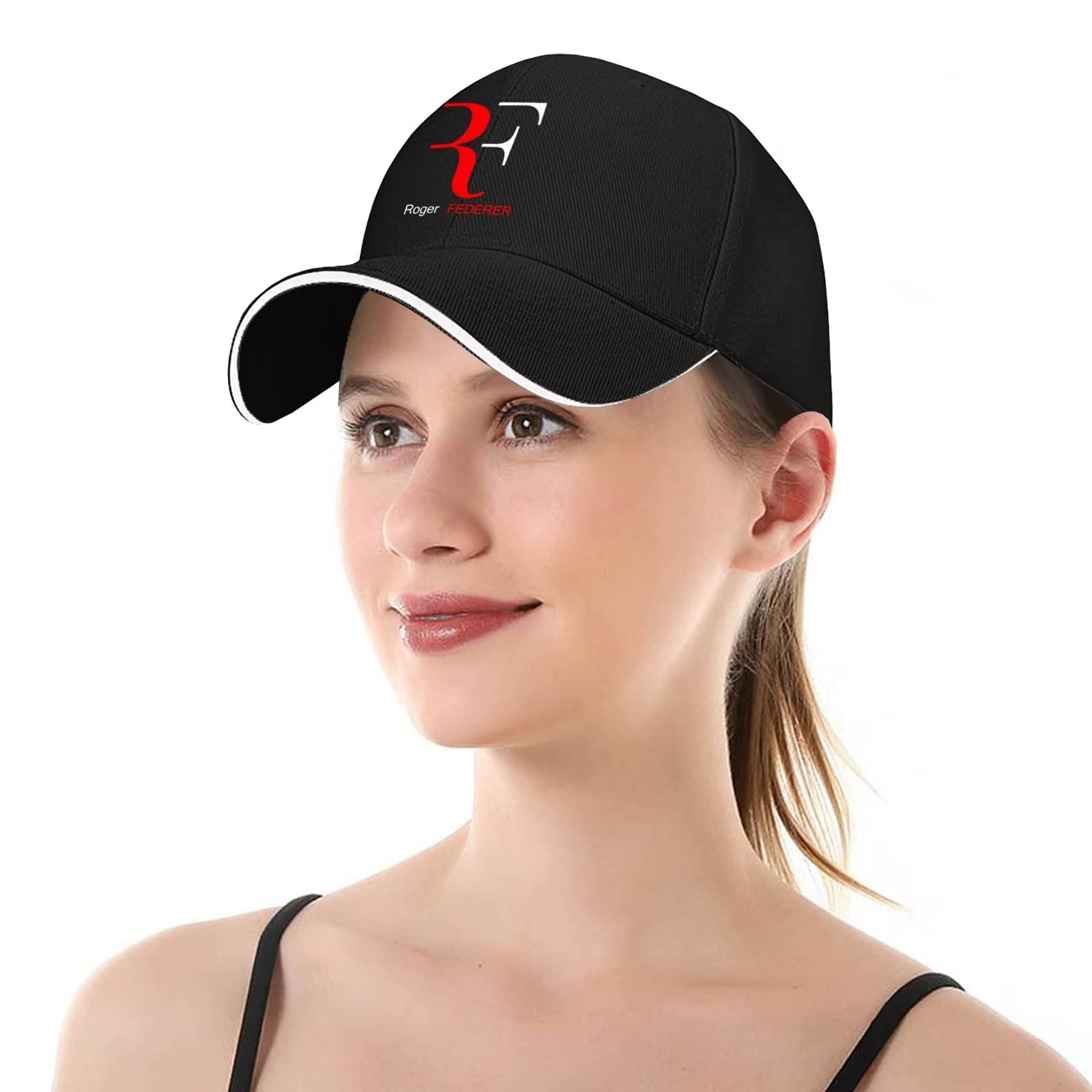 ROGER FEDERER hat Adult Unisex Casual Style Adjustable Sandwich Baseball Hats for Mens&Women Black