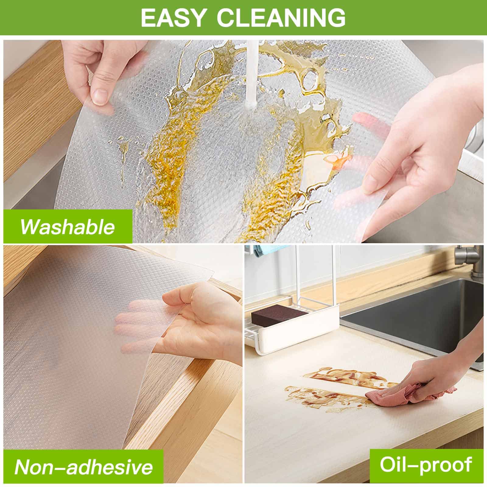 Multifunctional Shelve Liner Easy Cleaning Non-Slip Oil-Proof Cabinet Fridge Liner and Mat for Bar Kitchen Table 1 Roll 12 Inches x 10 FT(Polka Dot)