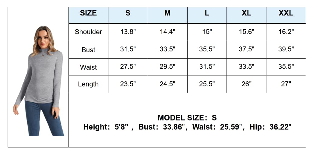 Plus Size Tops for Women Long Sleeve Mock Turtleneck Stretch Slim T Shirt Layer Tops Black XX-Large