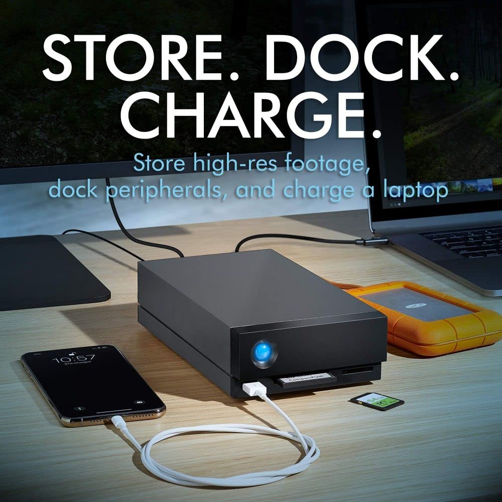 LaCie 1big Dock 4TB External Hard Drive HDD Docking Station β Thunderbolt 3 USB 3.1 USB 3.0 7200 RPM Enterprise Class Drives, for Mac and PC Desktop, Data Recovery (STHS4000800)