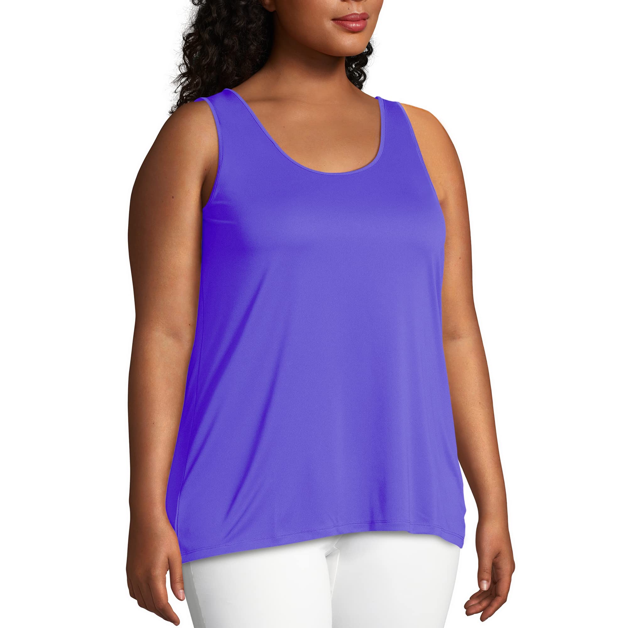 JUST MY SIZE Womens Cooldri Performance Scoopneck Tank-top-and-cami-shirts, Petal Purple, 2X US