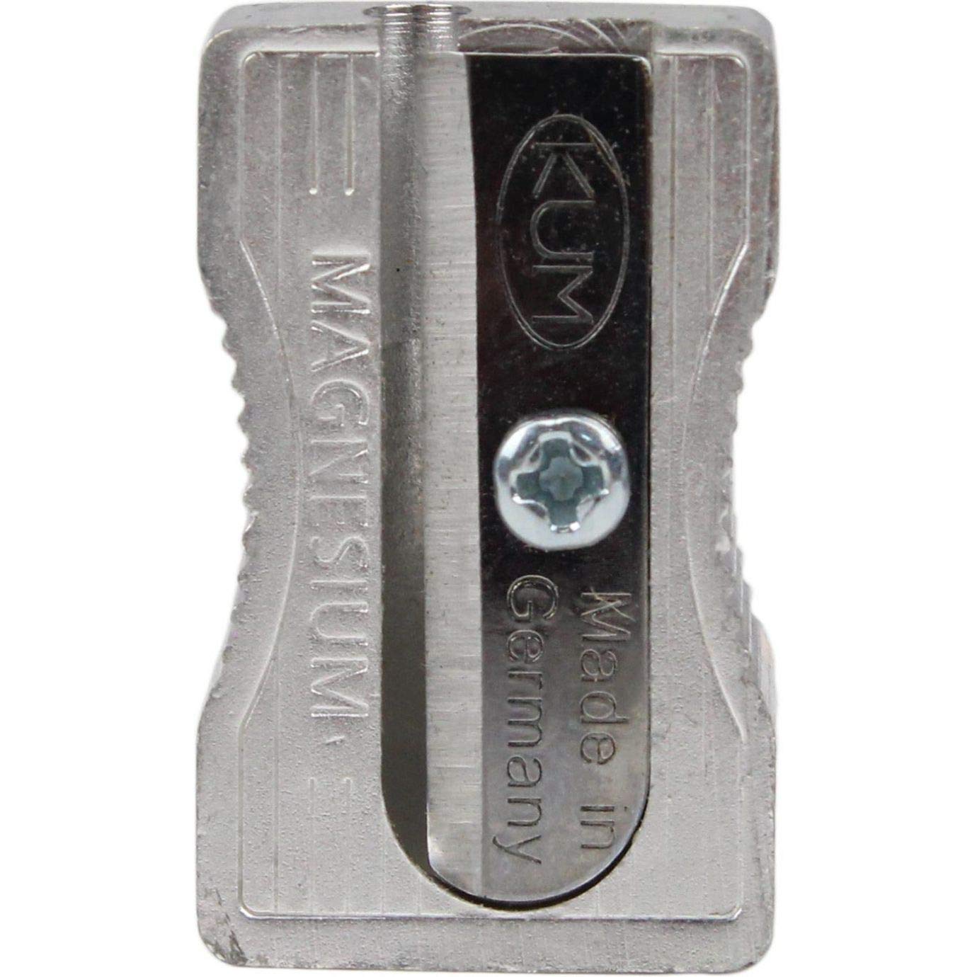 Kum 400-1 Magnesium Alloy Metal 1-Layer Steel Blade Wedge Sharpener For Pencils, Finger Grooves.Creates A Clean Cut And Precisely Fine Pointed Pencil Tip.