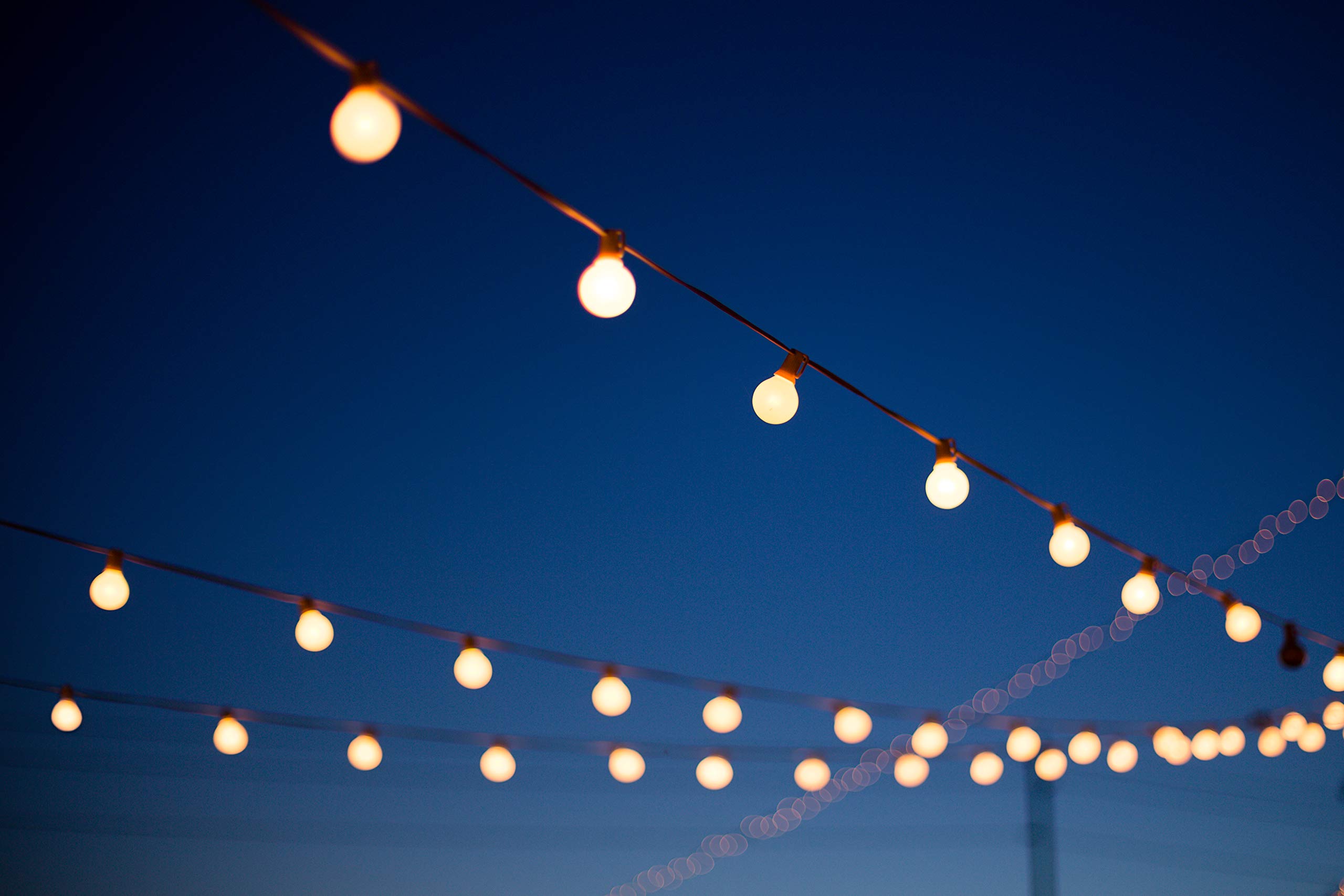 LEDPAX Technology 100Ft G40 Outdoor String Lights with 100 Shatterproof LED Clear Globe Bulbs for Patio, Garden, Backyard, Deck, Foot, Black