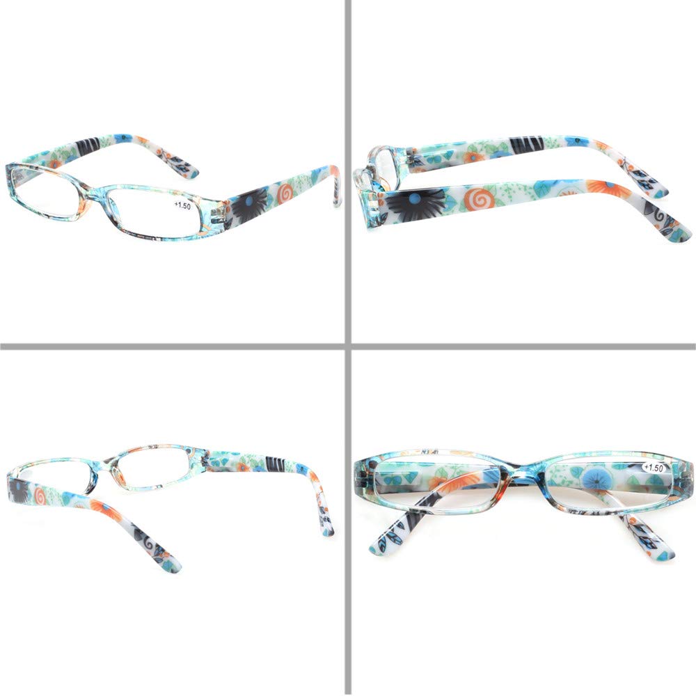 Kerecsen Women's Reading Glasses 4 Pairs Ladies Fashion Spring Hinge Readers (4 Pack Mix, 2.5)
