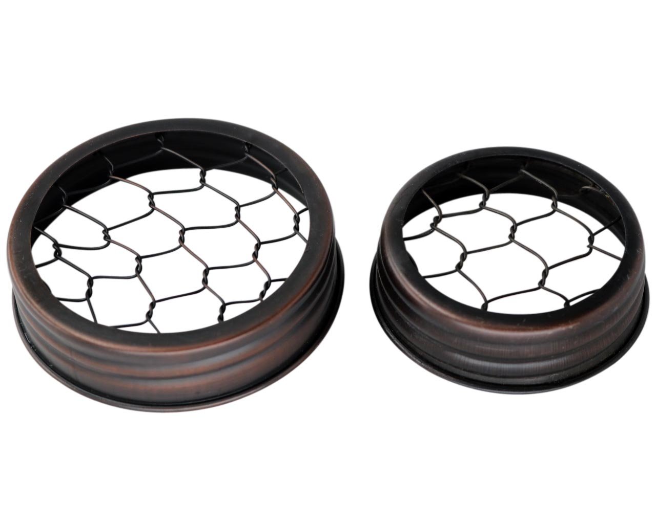 Oil Rubbed Bronze Flower Organizer Frog Lid for Mason Jars (3 Pack, Wide Mouth)