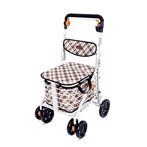 Walker with Seat and Wheels Rollators 4 Wheel with Seat Folding Lightweight Walking Aids Mobility Walkers with Padded Seat,Lockable Brakes and Carry Bag,Adjustable Height Gift for Mom Dad