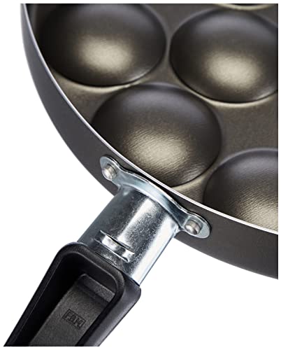 patisse Poffertjes Pan Set with Recipes Mixing Bottle and Reeds, Aluminium, Black, 25 cm 6 Units