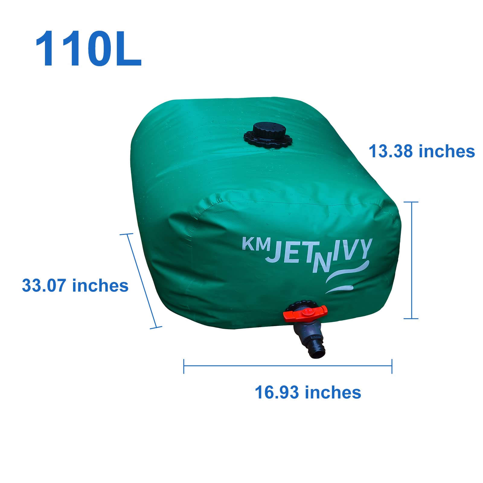 KMJETNIVY Water Storage Bladder, Collapsible Water Bladder Tanks, Large-Capacity Water Storage Container, Portable Emergency Water Storage Tank (Black 110L)