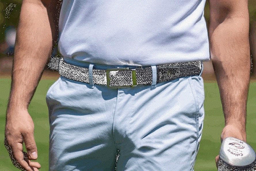 Nexbelt Braided Golf Belt with Ratchet Technology - Cut to Fit Braided Golf Belt for Men - PreciseFit Braided Stretch Golf Belt with 1 3/8" Width Strap - Black