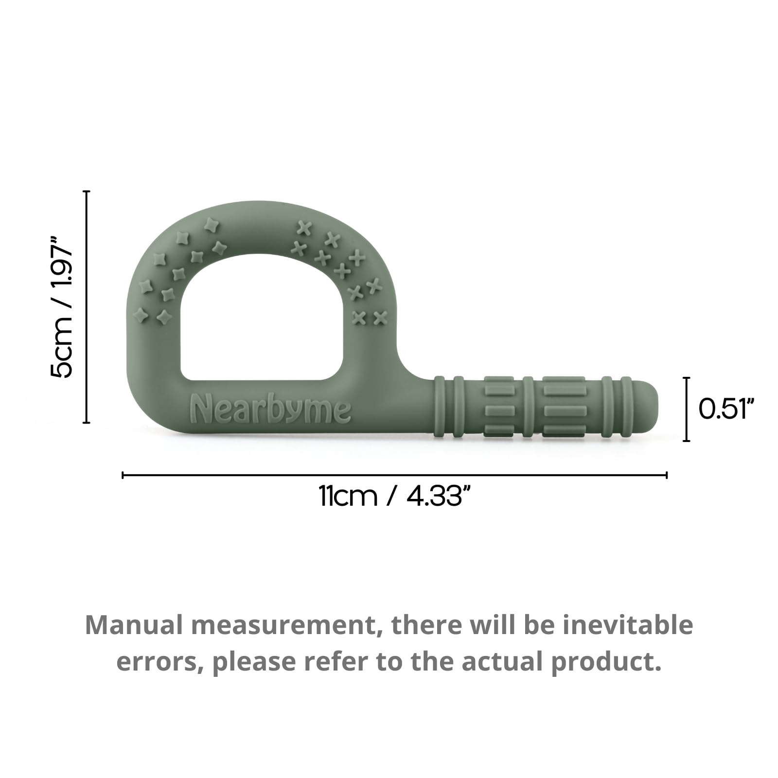 Sensory Oral Motor Chew Tool, P Shape Sensory Chew Toy, 3 Pack Silicone Chewing Sticks for Autistic Chewers, ADHD, SPD, Oral Motor Stimulation or Special Needs (Army Green)