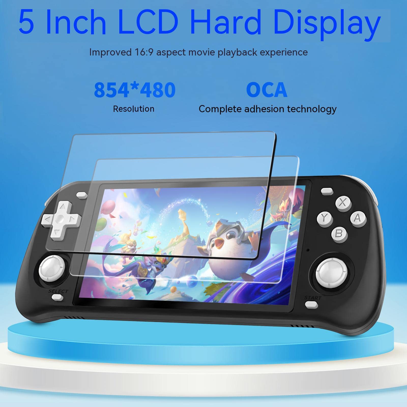 SERYUB RGB10 MAX 2 Video Game Console, 5 "IPS Screen Handheld Game System Multi-Emulator 10000 Games, Retro Game Console Black