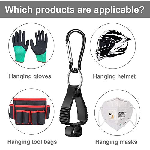 RICHARDJOV 6PCS Glove Clip Holder Safety Work Gloves Clip for Belt, Metal Glove Keeper Loop Glove Grabber Clip Holder(Black)