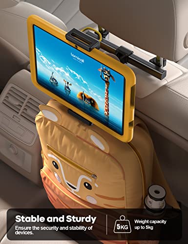 Lamicall Car Tablet Headrest Holder - Car Back Seat Headrest Tablet Mount Stand for Kids, Road Trip Essentials, Compatible with 2024 iPad Pro 11/13", Air Mini, Galaxy Tab, 4.7-13" Tablet, Black