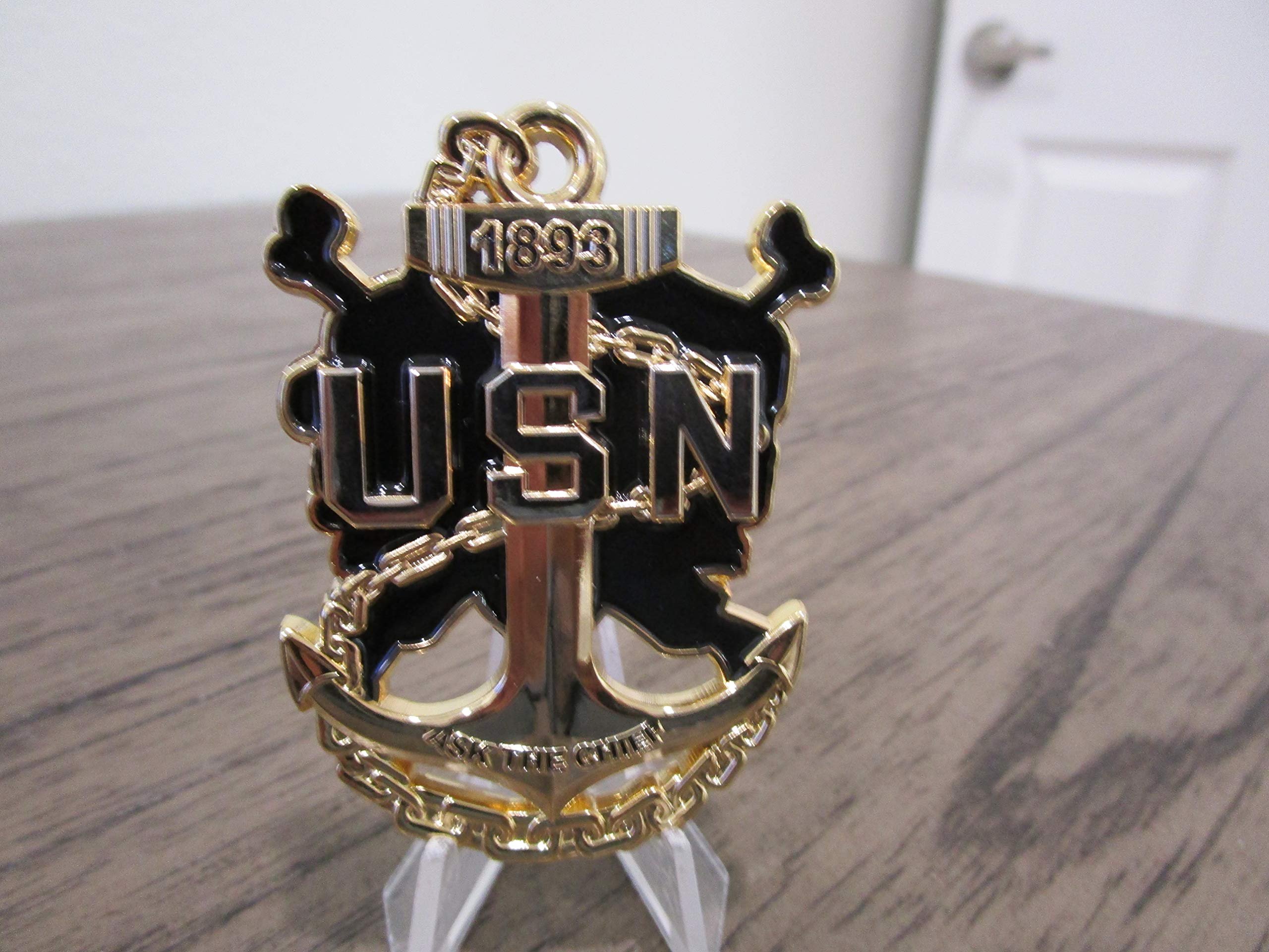 United States Navy Ask The Chief 3 Skulls Chief Petty Officer Challenge Coin