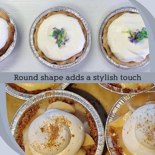 KitchenDance Disposable Aluminum Deep Tart Pan - 4 1/4 Inches Round Aluminum Foil Pans for Fruit Tarts, Individual Desserts - Baking Pan Perfect for Baking, Cooking, Preparing Food - 425, 500 Count