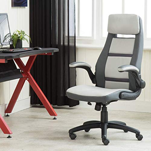 LWW Chairs,Swivel Leather Computer Desk Chairs, with Armrest and Nylon Feet,Chair 90°-105° Tilt Angle for Home Office