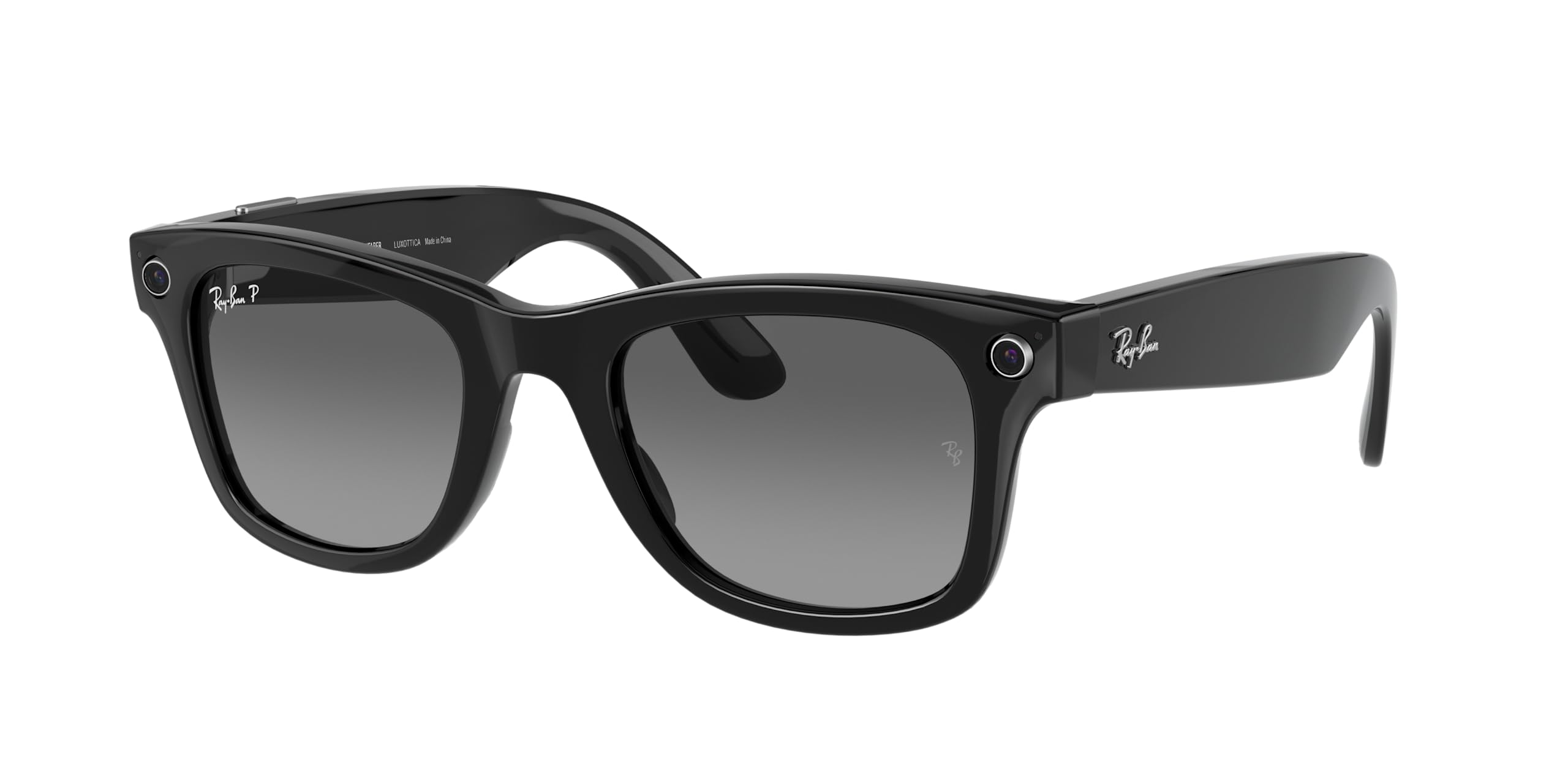 Ray-Ban Stories | Wayfarer Square Smart Glasses, Black/Polarized Grey Gradient, 53 mm