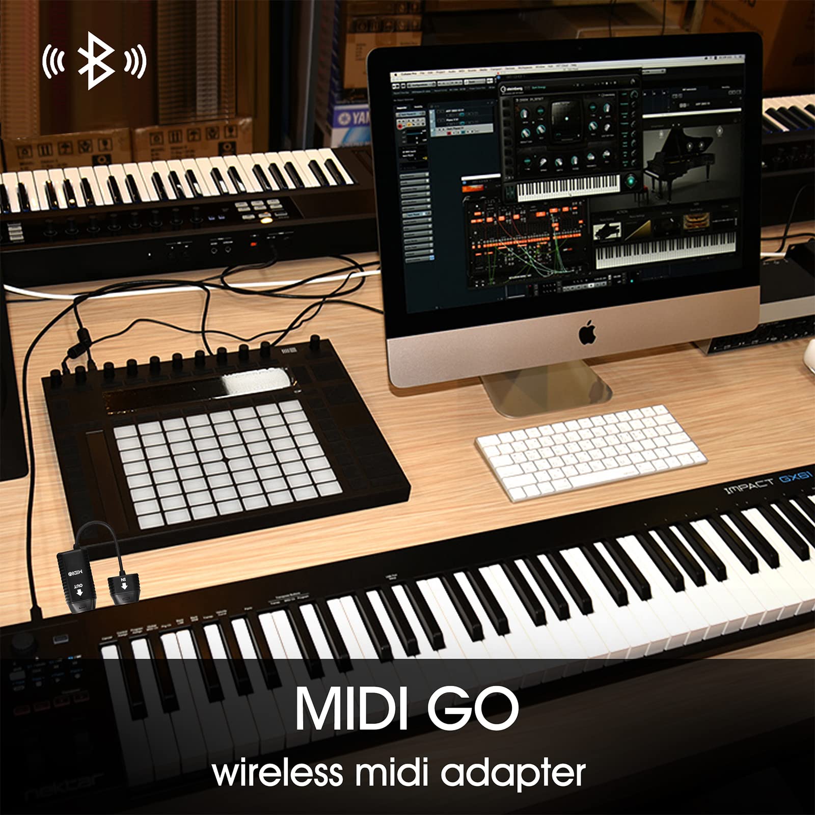 PENYPEAL MIDI GO Wireless MIDI Adapter Ultra Low Latency Bluetooth 5.0 MIDI DIN 5 with USB MIDI for Synthesizer EWI Keytar Digital Piano Keyboard to MIDI, macOS, iOSDevices, Windows, MINI