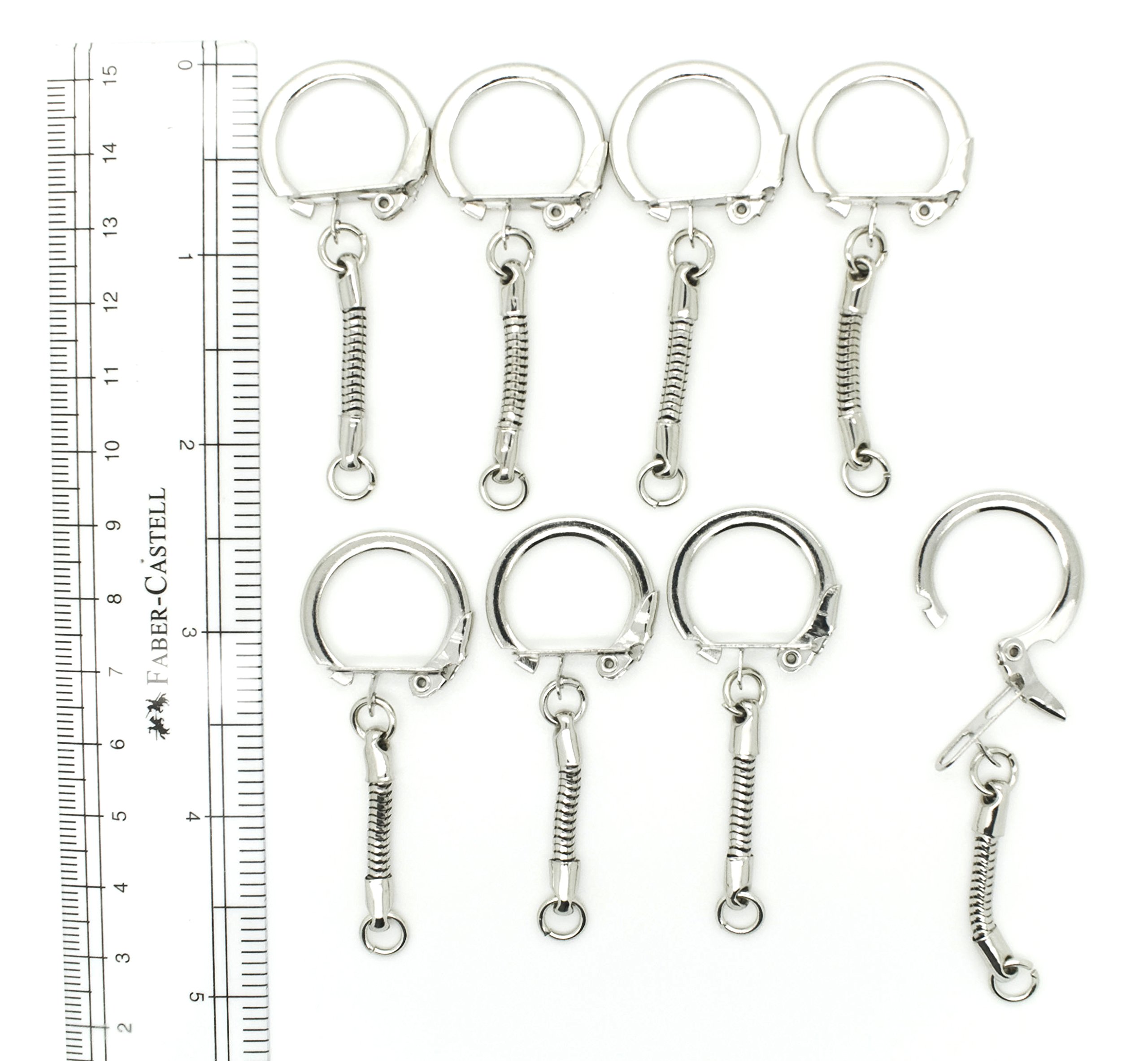 Key Chains Snake Chain with Snap End and Jump Ring for Craft Findings - Pack of 50