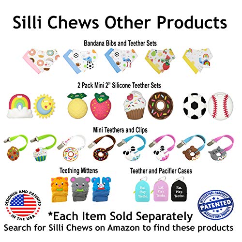 Silli Chews Silicone Baby Smart Watch Wrist Teether for Teething Relief | Hand Teethers for Babies Infants and Toddlers | Kids Teething Ring Toys Pretend Play Phone Baby Teether Black Silly Chew Toy