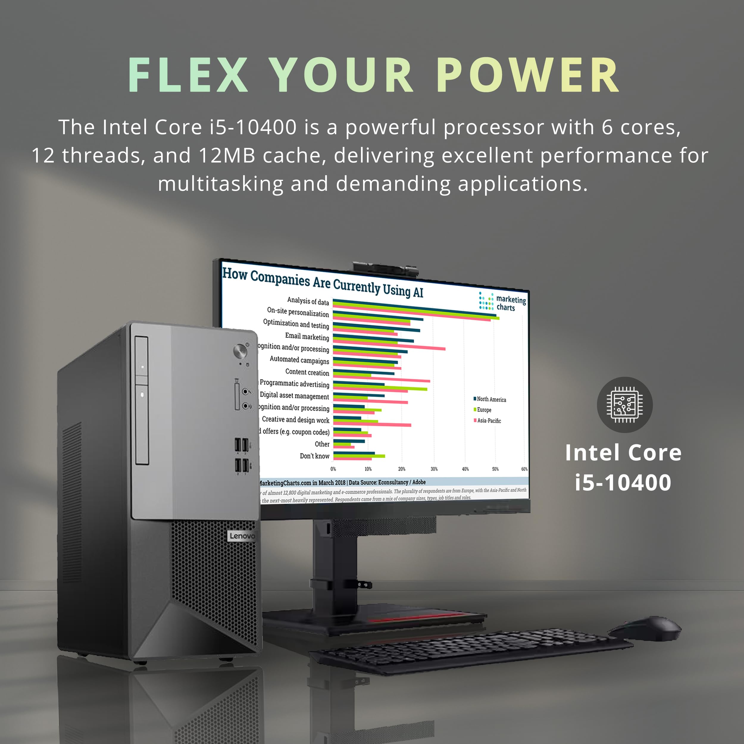 Lenovo V50t Gen2 Business Tower Desktop, Intel Core i5-10400 Processor, 16GB RAM, 512GB PCIe SSD, DVD-RW, HDMI, RJ-45, DP, Wi-Fi, Win 11 Pro, Black, 32GB Hotface USB Card