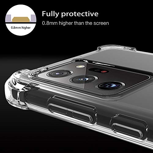 Migeec Compatible with Samsung Galaxy Note 20 Ultra Case - Clear Soft TPU Bumper [Shock-Absorbing] Full Protection Phone Case for Samsung Galaxy Note 20 Ultra, Crystal Clear