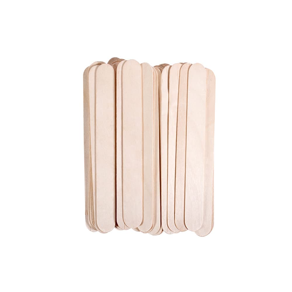 SILMII Wax Sticks Hair Removal Wood Waxing Craft Sticks Spatulas Applicators Durable Sticks Popsicle Stick for DIY (50PCS)