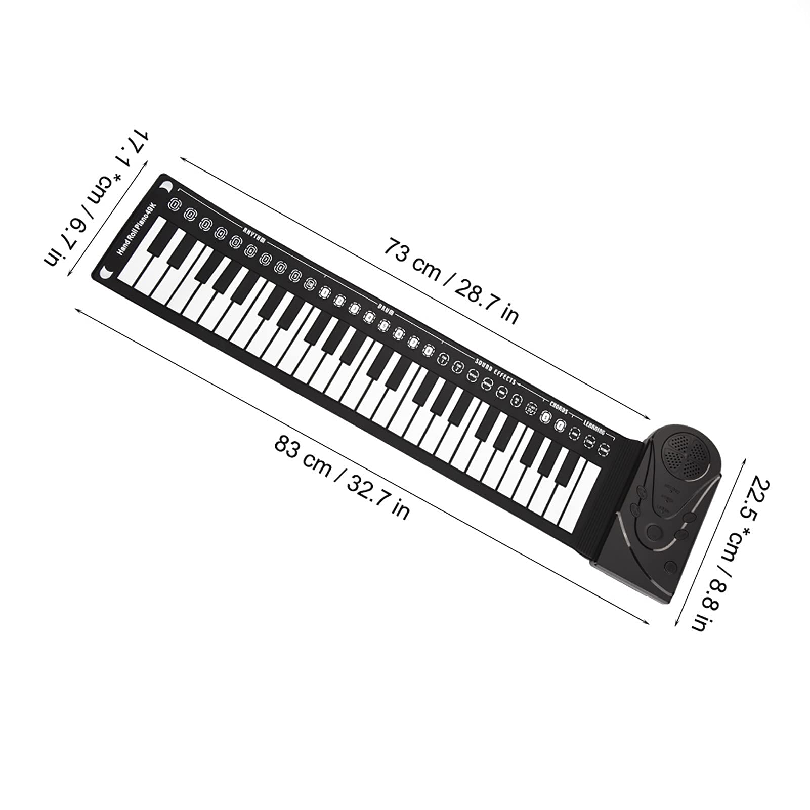 Rolling Up Piano, Portable 49 Keys Electronic Piano Keyboard Digital Beginner Piano Music Gifts for Children Kids Beginners(Black)