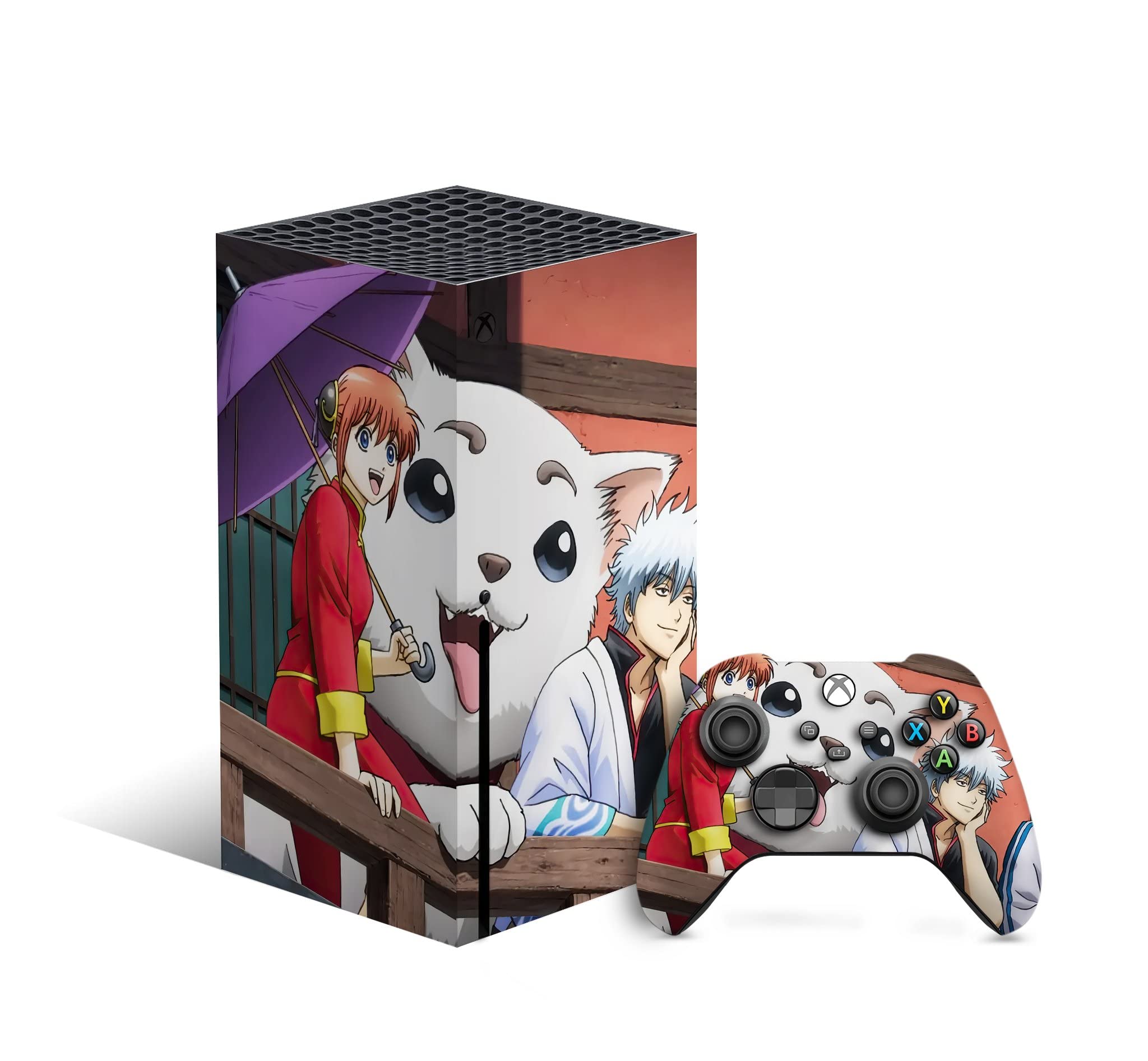 Silver Souls Anime TV Series Gintoki Movie X-box-Series-X Console and Controller Skin Set, Skin Wrap Decal Kit