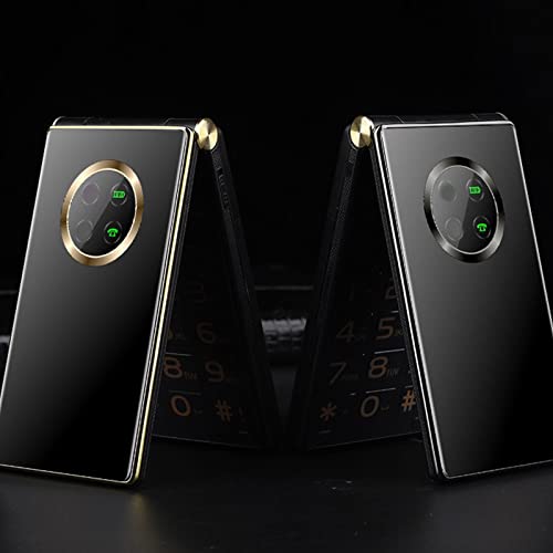 Zyyini Flip Phone with Camera, Senior Flip Phone Unlocked 2G, Dual SIM Flip Phone, One Touch Dial, 2.8in Screen, for Seniors & Kids(Gold)