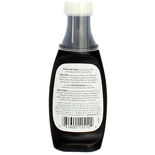 KIWI Instant Leather Wax Shine, Brown 2.50 oz (Pack of 3)
