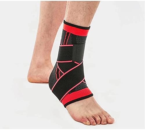 NextGen Active Supportive Ankle Brace (Large/X-Large, Black/Red) - Adjustable Straps with Compression Sleeve. Protect Against Ankle Sprains and Injury. Decrease Ankle Swelling and Recovery time.