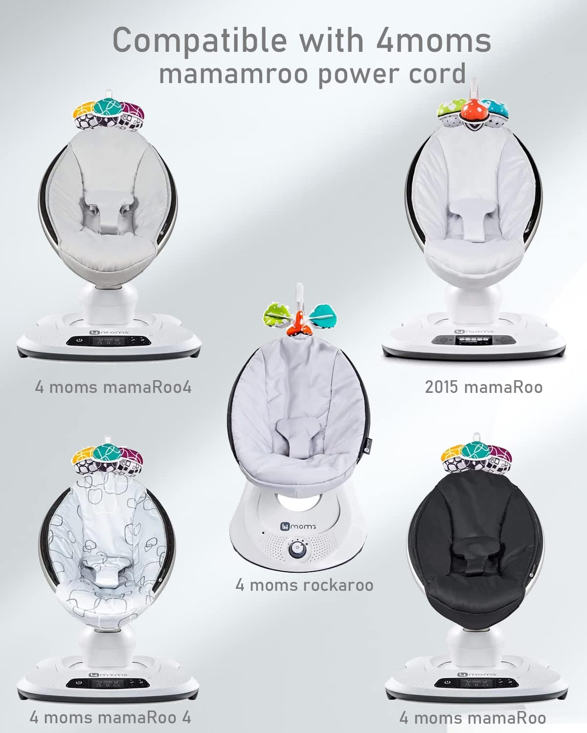 LEFXMOPHY Mamaroo Replacement Power Cord for 4moms mamaRoo 2/4 Infant Seat Charger, 2015 mamaRoo Infant Seat, RockaRoo Baby Swing, OH-1048B1203000U 12V AC Adapter White Power Supply