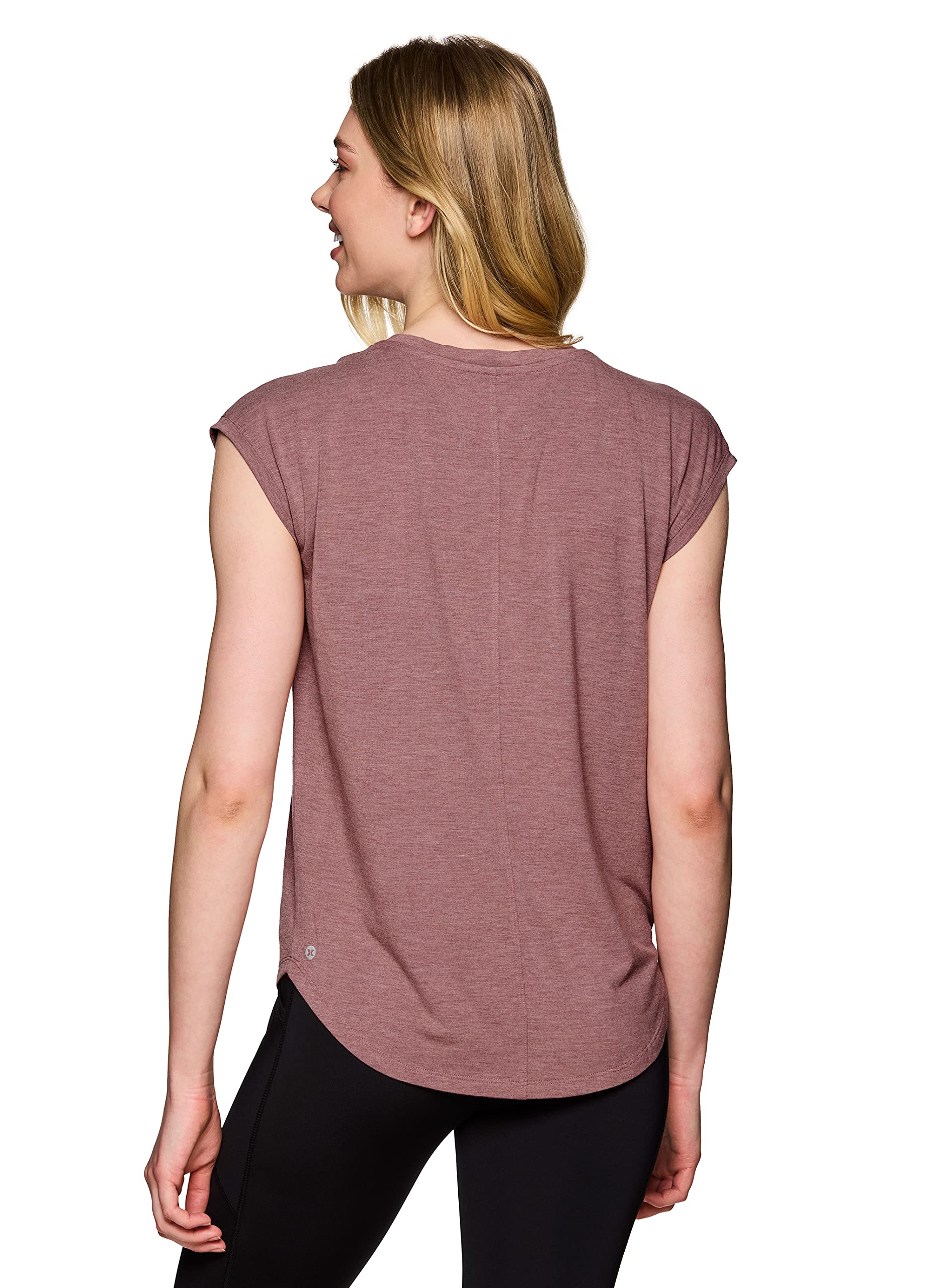 RBX Women's Fashion Workout Breathable V-Neck Soft Jersey Yoga Tee S22 Dusty Rose M