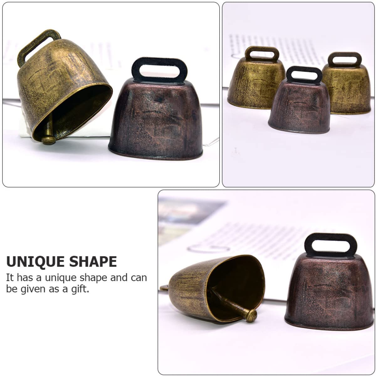 SEWACC 12 pcs Cow Horse Farm Animal Bell Cow Bell Sheep Bells Sheep Grazing Copper