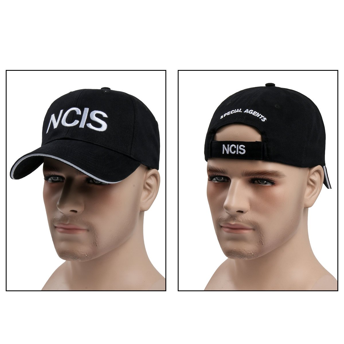 LishufenST NCIS Special Agents Cap Naval Criminal Investigative Service Embroidered Adjustable Cotton Baseball Cap Hat (Black)