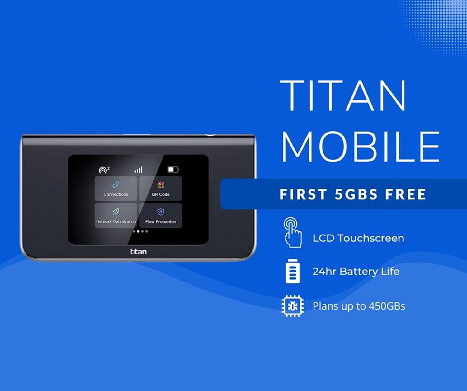 Titan Mobile | 4G LTE WiFi Mobile Hotspot | Global Coverage | Up to 10 Connected Devices | Rapid Carrier Switch Technology | All Three Major Carriers | New Cloud SIM Technology, No SIM Card Needed