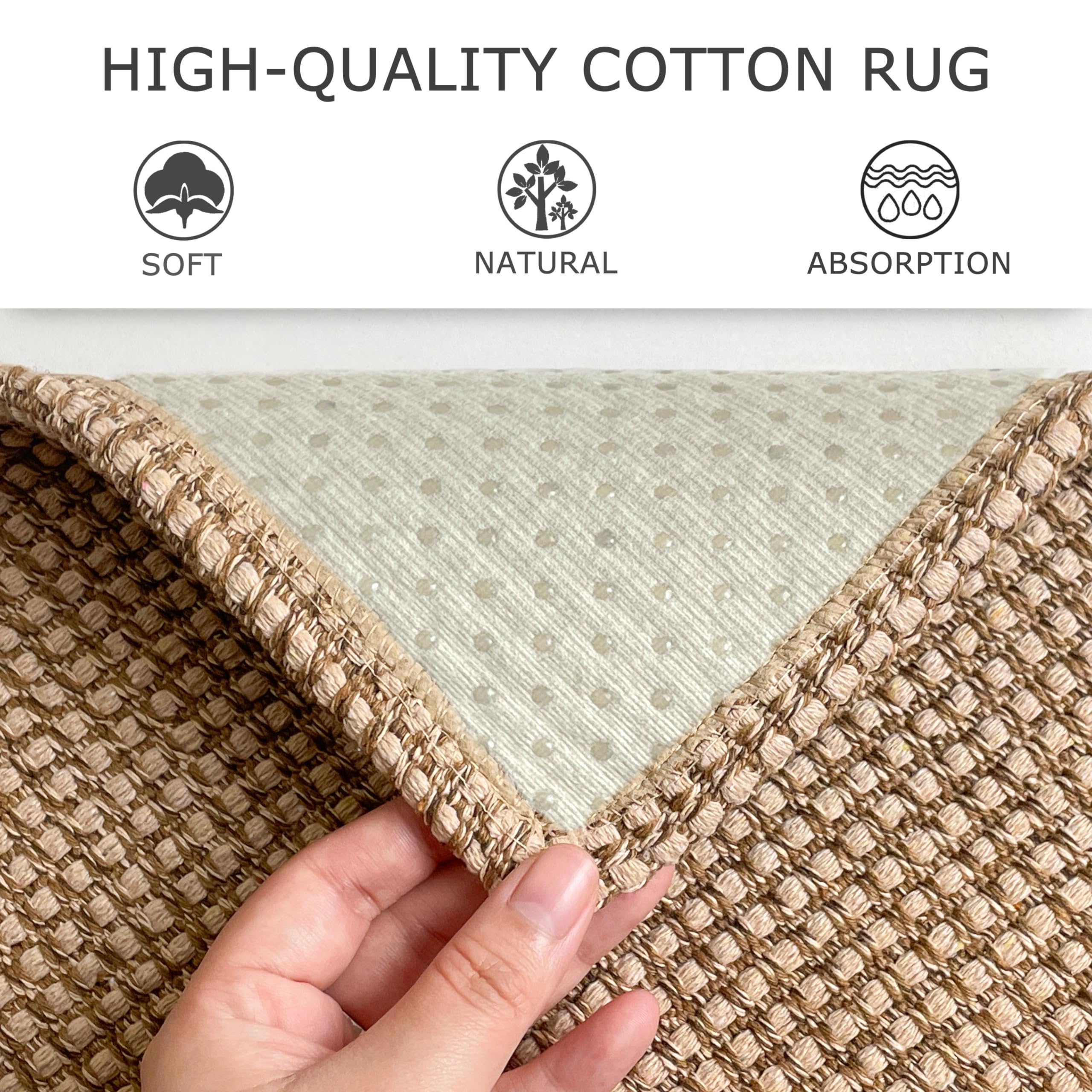 KOZYFLY Boho Hallway Runner Rug 2x5 ft Washable Hallway Carpet Runner Natural Rubber Backed Kitchen Rug Cotton Entryway Runner Rugs Floor Rugs for Kitchen Bathroom Entryway Bedroom