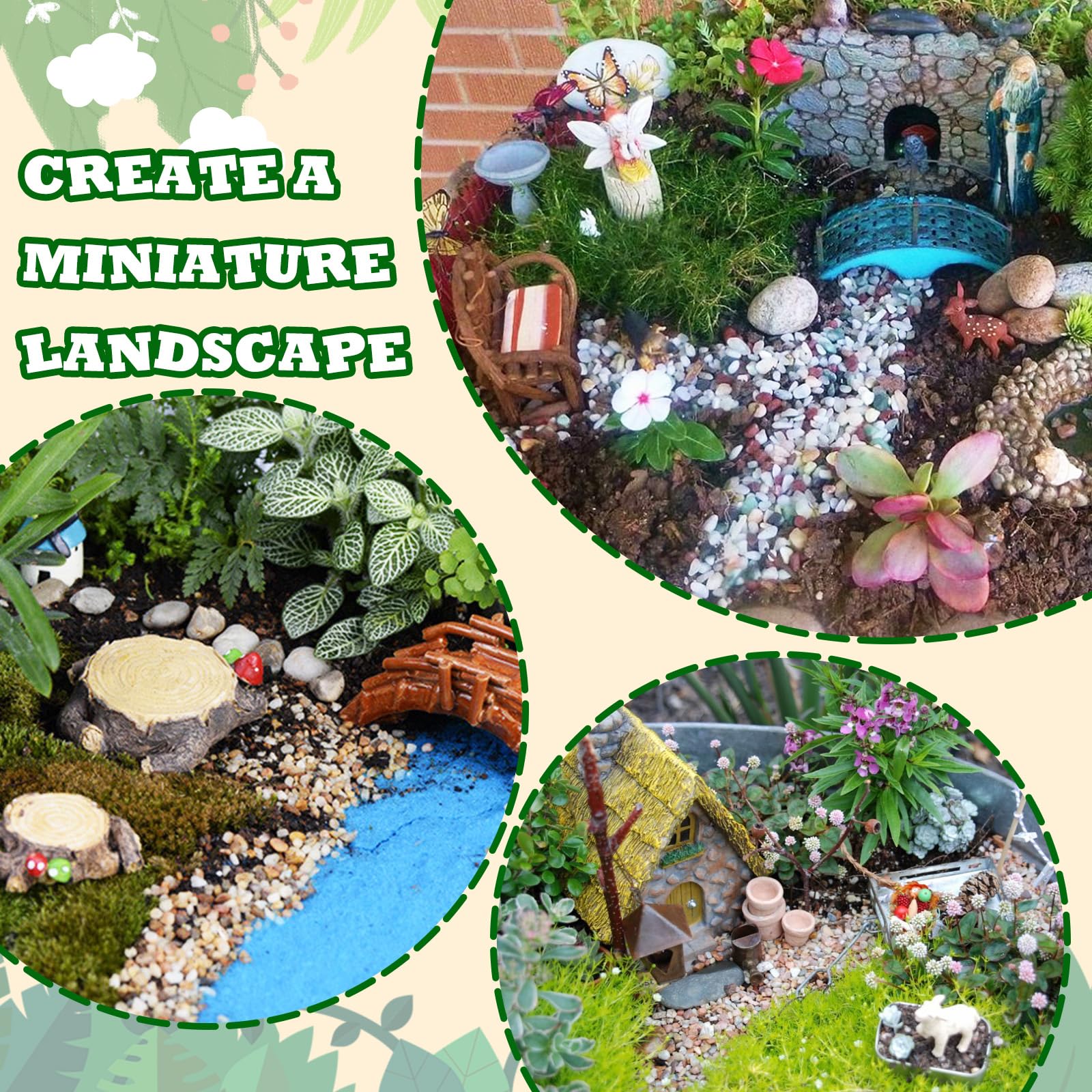 Warmtree 18 Pcs Total 650Gram Diorama Supplies Kit,Model Trees, Rocks,Static Grass,Moss,Tree Powder,River,Tabletop Layout Terrain Scenery Landscape Model Railroad Sand Table Diorama Materials