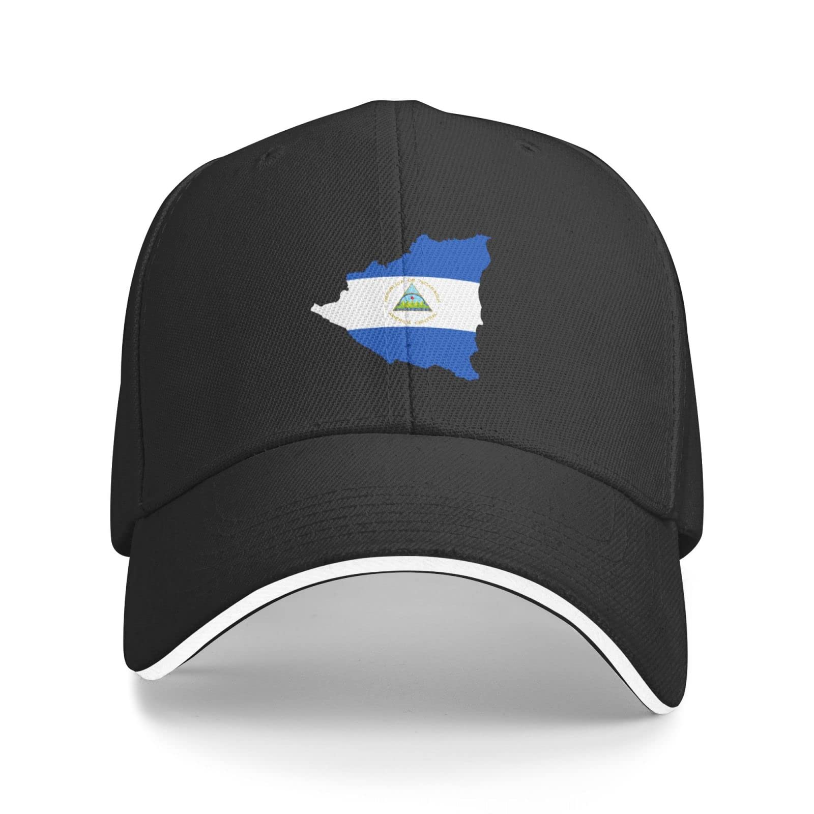Nicaragua Flag Cap Adjustable Baseball Hat American Flag Hat Men's Sun Hat Ladies Trucker Hat Dad Hat Black