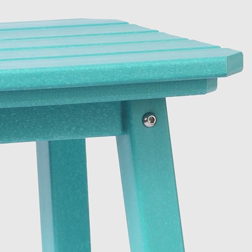 WestinTrends Malibu 24" HDPE Outdoor Patio Counter High Backless Square Bar Stools Set of 3, Turquoise