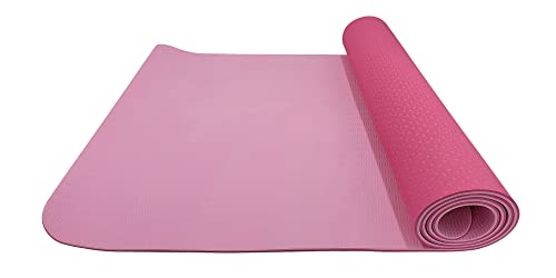 PandaFit Yoga Mat 6mm (1/4") Thick Non-Slip (Pink)