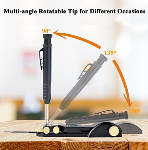 Scribing Tool, Multi-function Scriber tool, Aluminum Alloy Scriber Marking Tool with Deep Hole Construction Carpenter Pencil, DIY Woodworking Scriber Line Maker Measuring Tool