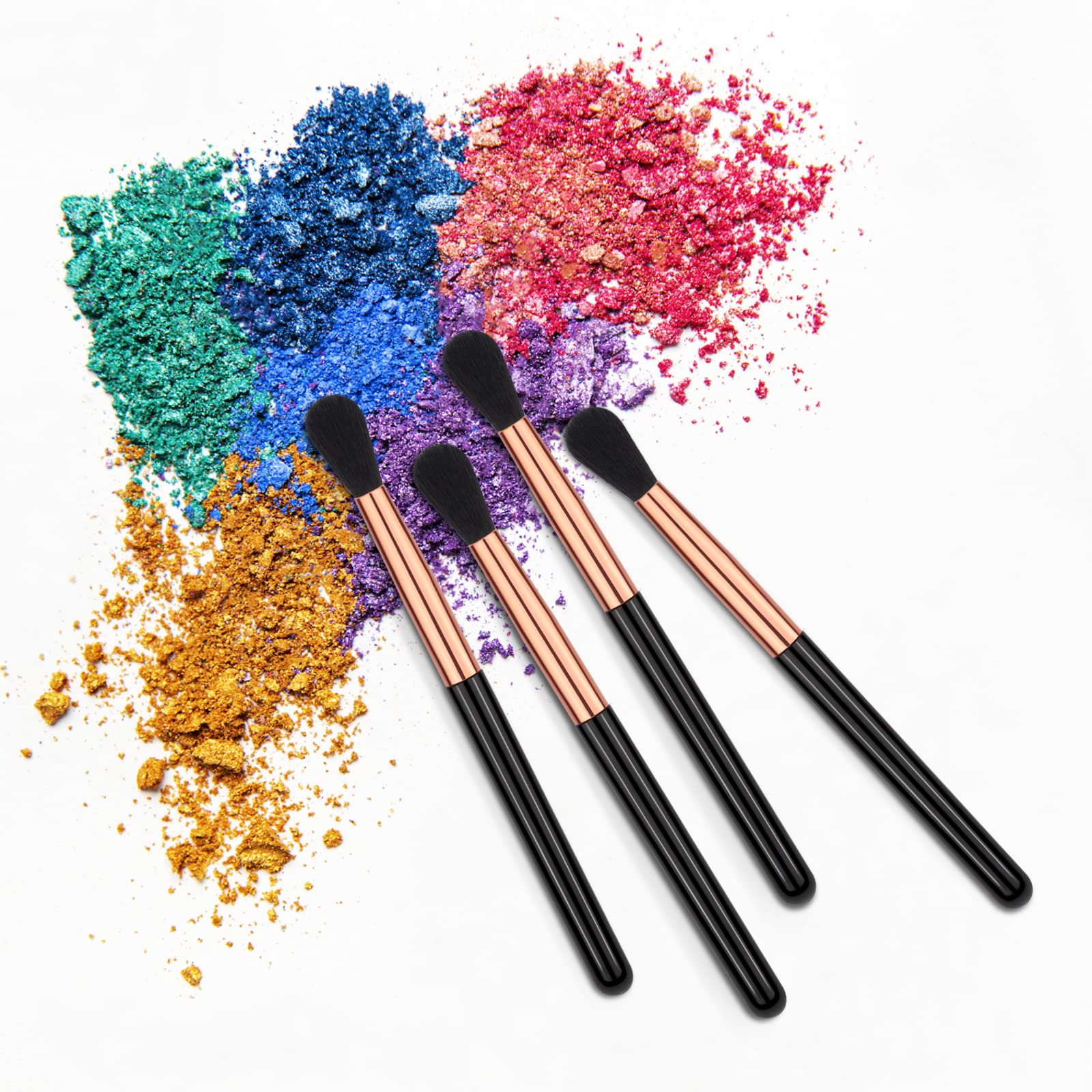Uorpoto Fluffy Eyeshadow Lash Makeup Brush 4Pcs for Eyelash Extension Cleaning and Eye Shadow Blending Brushes Set